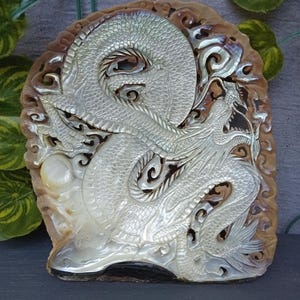 Mother of Pearl,carved Sea Shell Dragon Sculpture,real and Natural ...