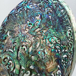 Carved Abalone Shell Hummingbird Theme Paua Abalone Real and Natural ...
