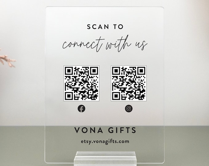 Custom QR Code Logo Sign - Business Accessories - Craft Fair Sign ...