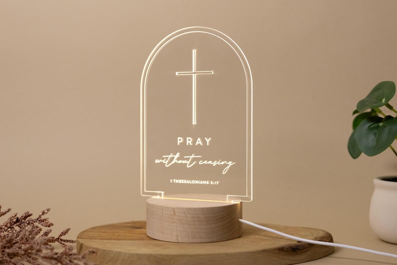 Personalized Christian LED Light for Church & Pastor Gift, Bible Verse ...