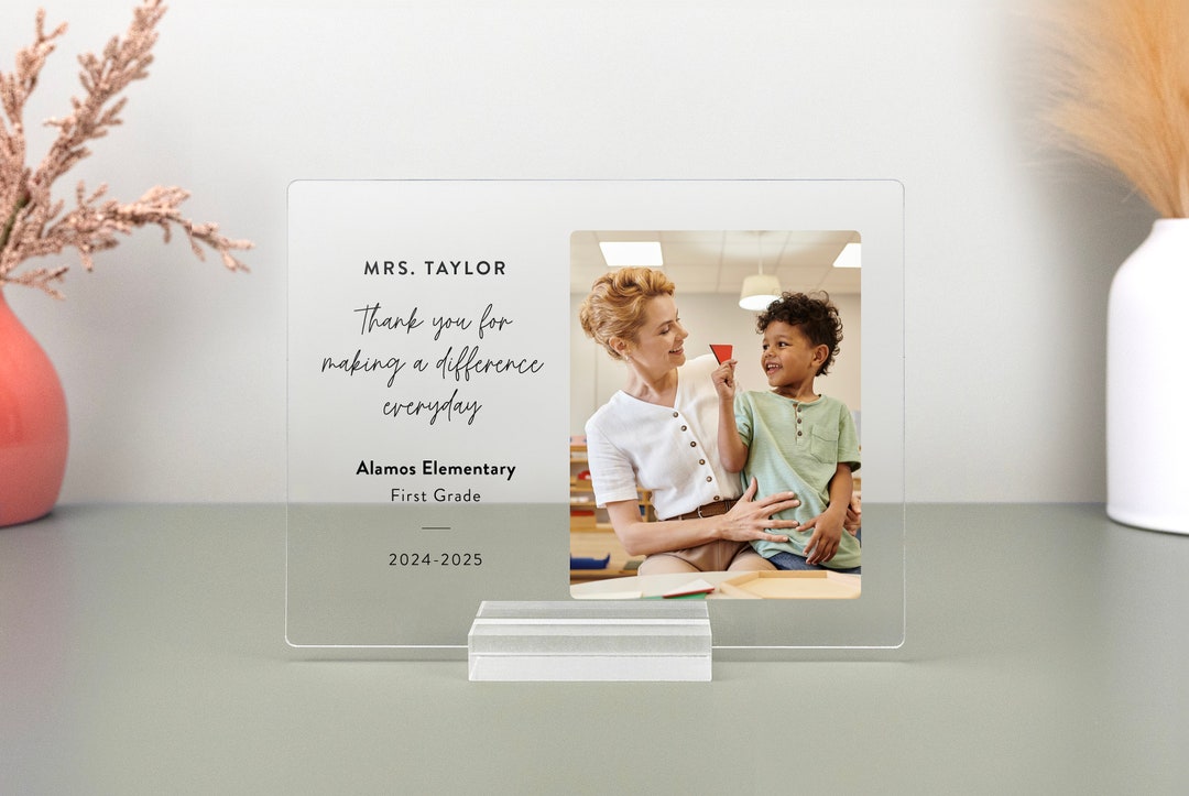 Personalized Teacher Photo Plaque | Custom Acrylic Teacher Gift ...