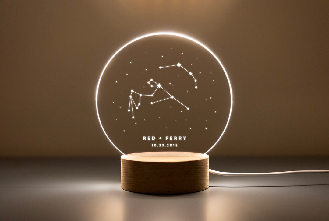 Personalized Zodiac LED Light - Custom Star Sign Gift for Couples ...