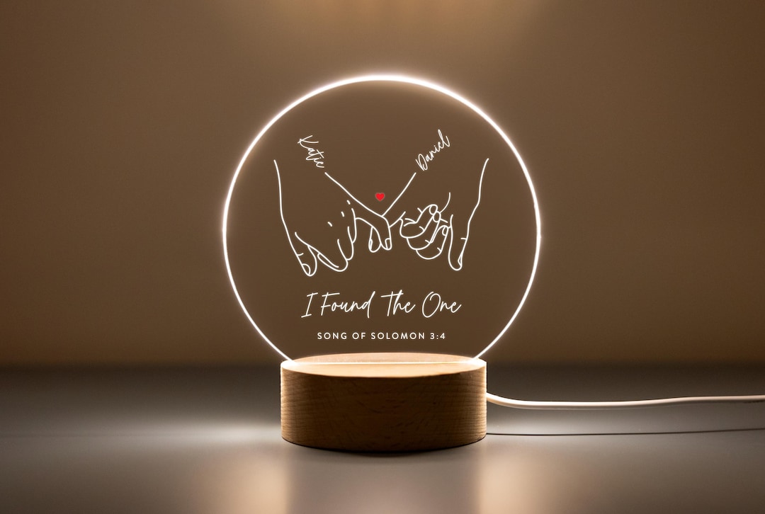 Personalized LED Night Light: Pinky Promise Custom Couple Gift, CPL02 ...