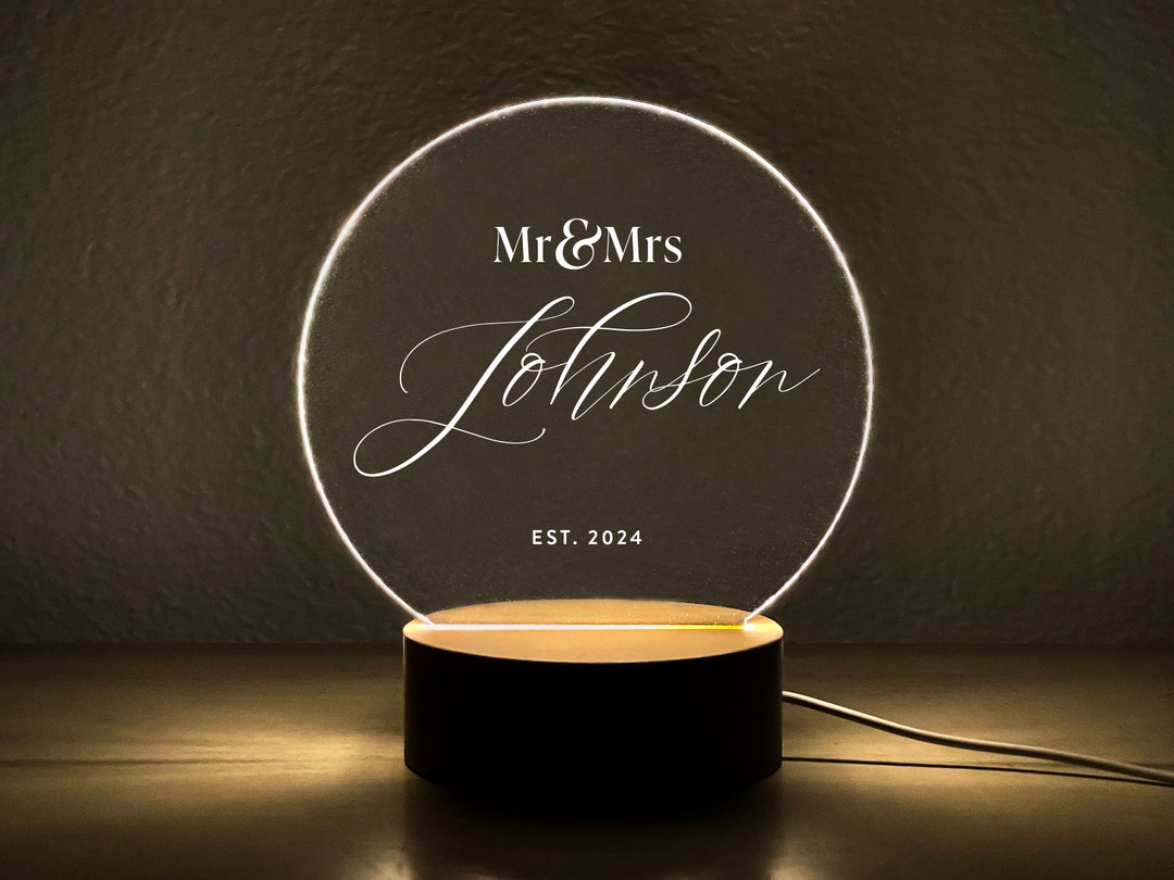Custom LED Night Light couples Gift Newly Wed Housewarming Gift Gift ...