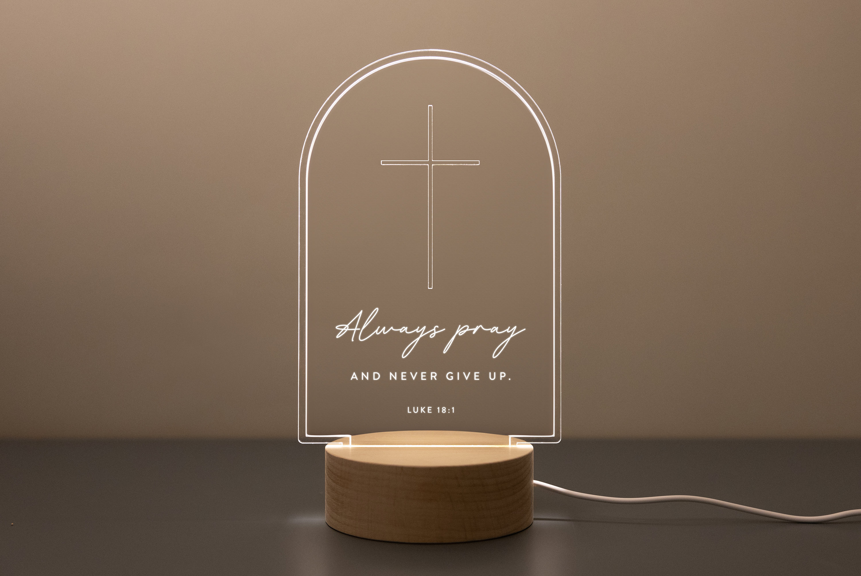 Personalized Christian LED Light for Church & Pastor Gift, Bible Verse ...