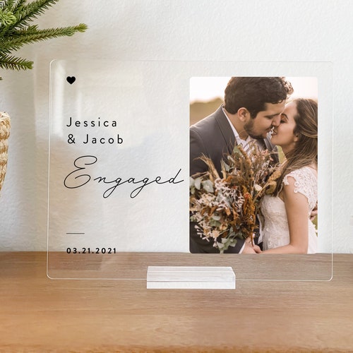 Custom Photo Label Engagement Gifts for Couple Newly Engaged - Etsy