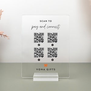 Custom Acrylic QR Code Sign: Scan to Pay, Social Media, Small Business ...
