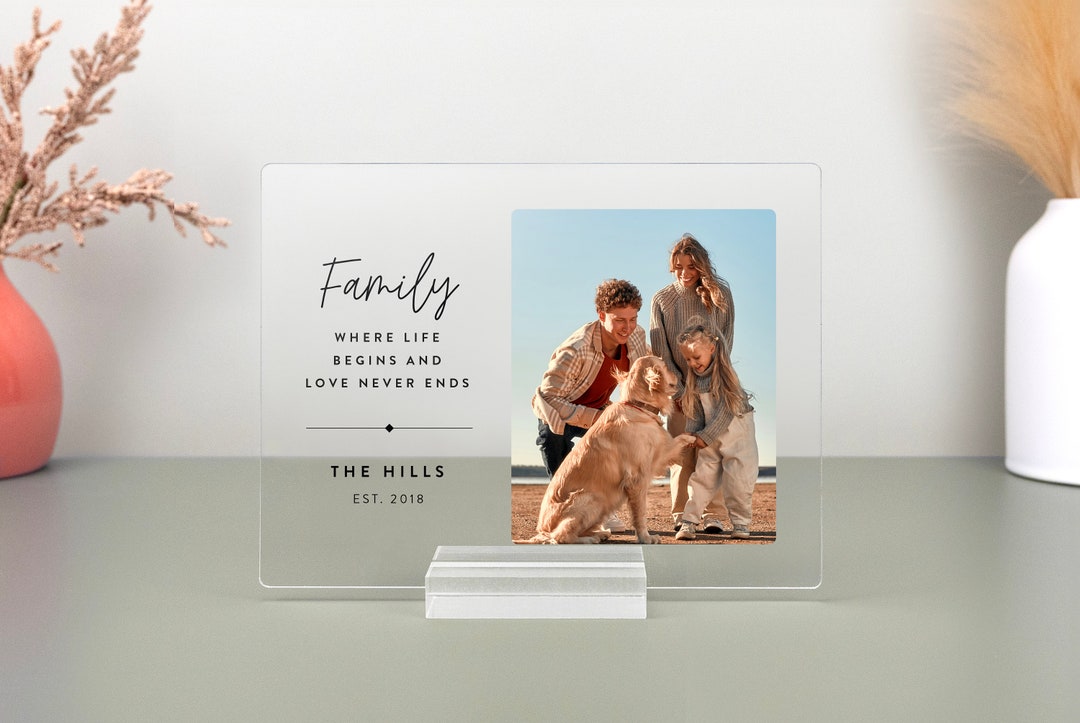 Personalized Family Photo Plaque: Custom Acrylic Portrait - Etsy