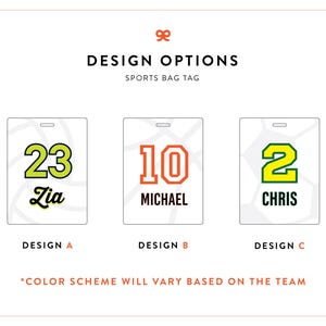 Custom Sports Bag Tags, Personalized Bag Tag, Team Tags, Sports Team ...