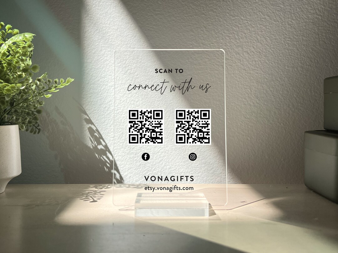 Custom QR Code Sign Personalized QR Sign Small Business Sign Shop Decor ...