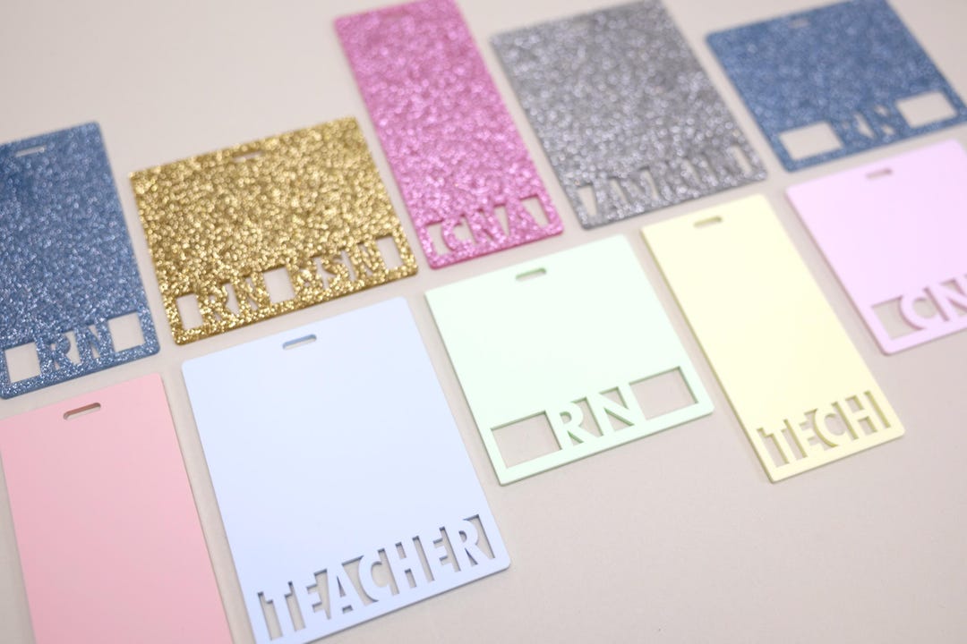 Custom Acrylic Badge Buddy | Personalized Laser Cut ID Tag | Nurse RN ...