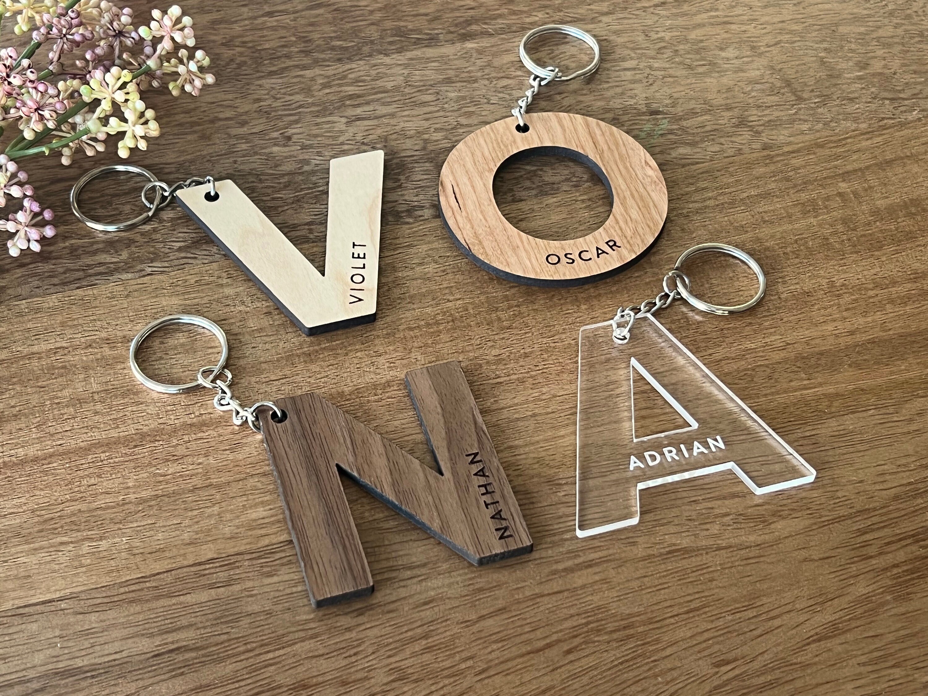 Initial Name Keychain Custom Initial Keychain Personalized | Etsy