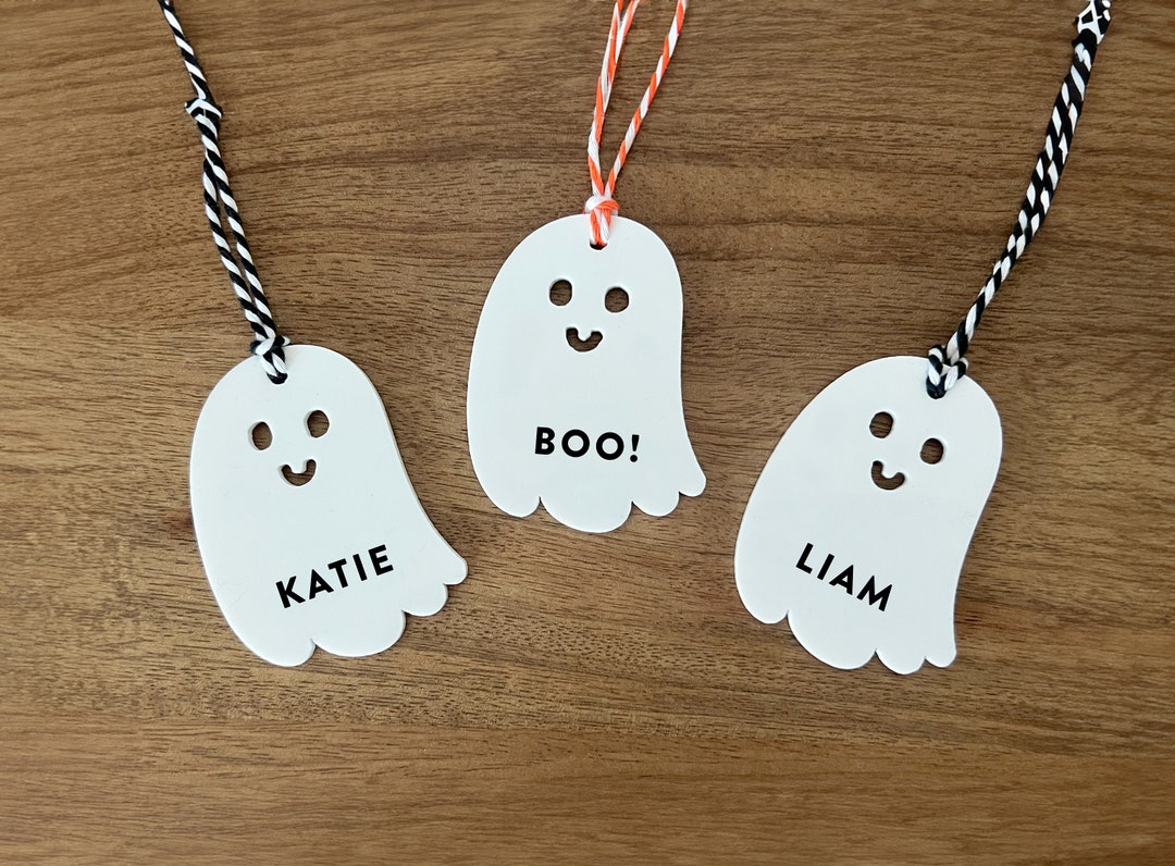 Halloween Tags • Ghost Tag • Name Tags • Halloween Basket Tags • Custom ...
