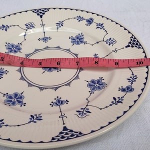 3 Furnivals Denmark Pattern White Blue Dinner Plates Rare Unique ...