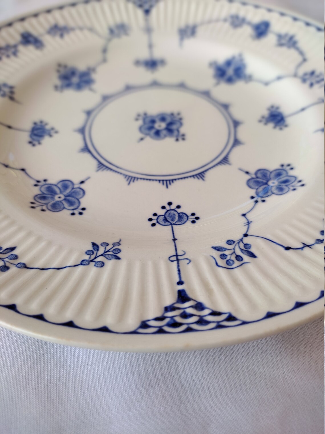 3 Furnivals Denmark Pattern White Blue Dinner Plates Rare - Etsy
