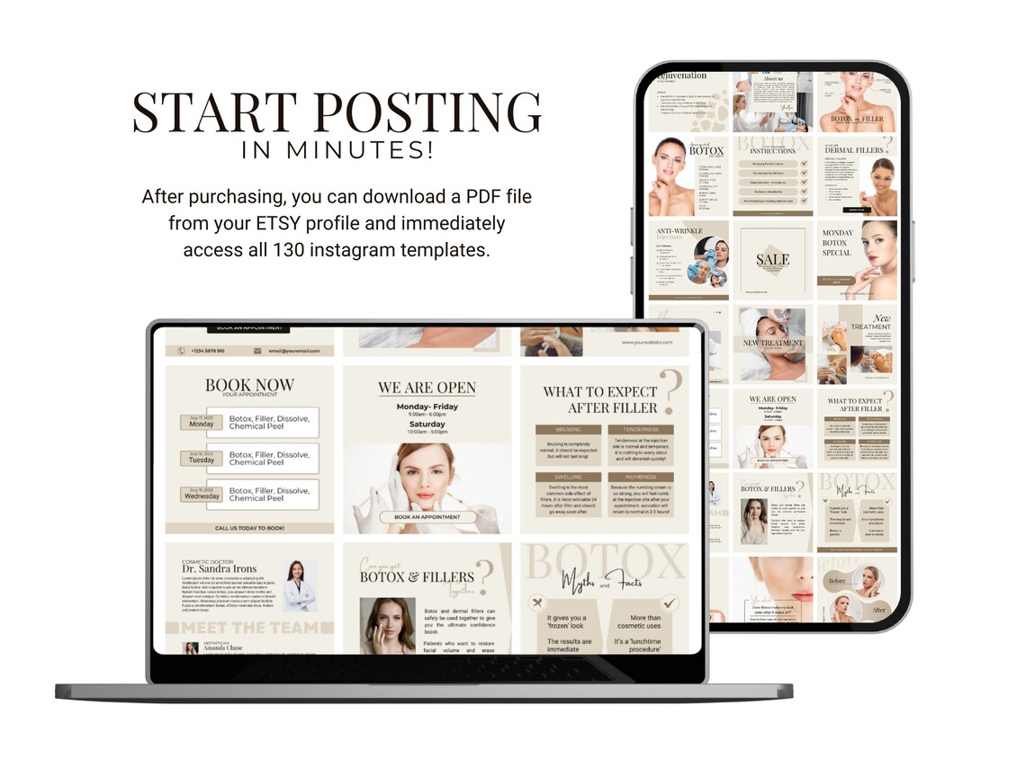 Botox and Filler Instagram Template Nurse Injector Templates - Etsy