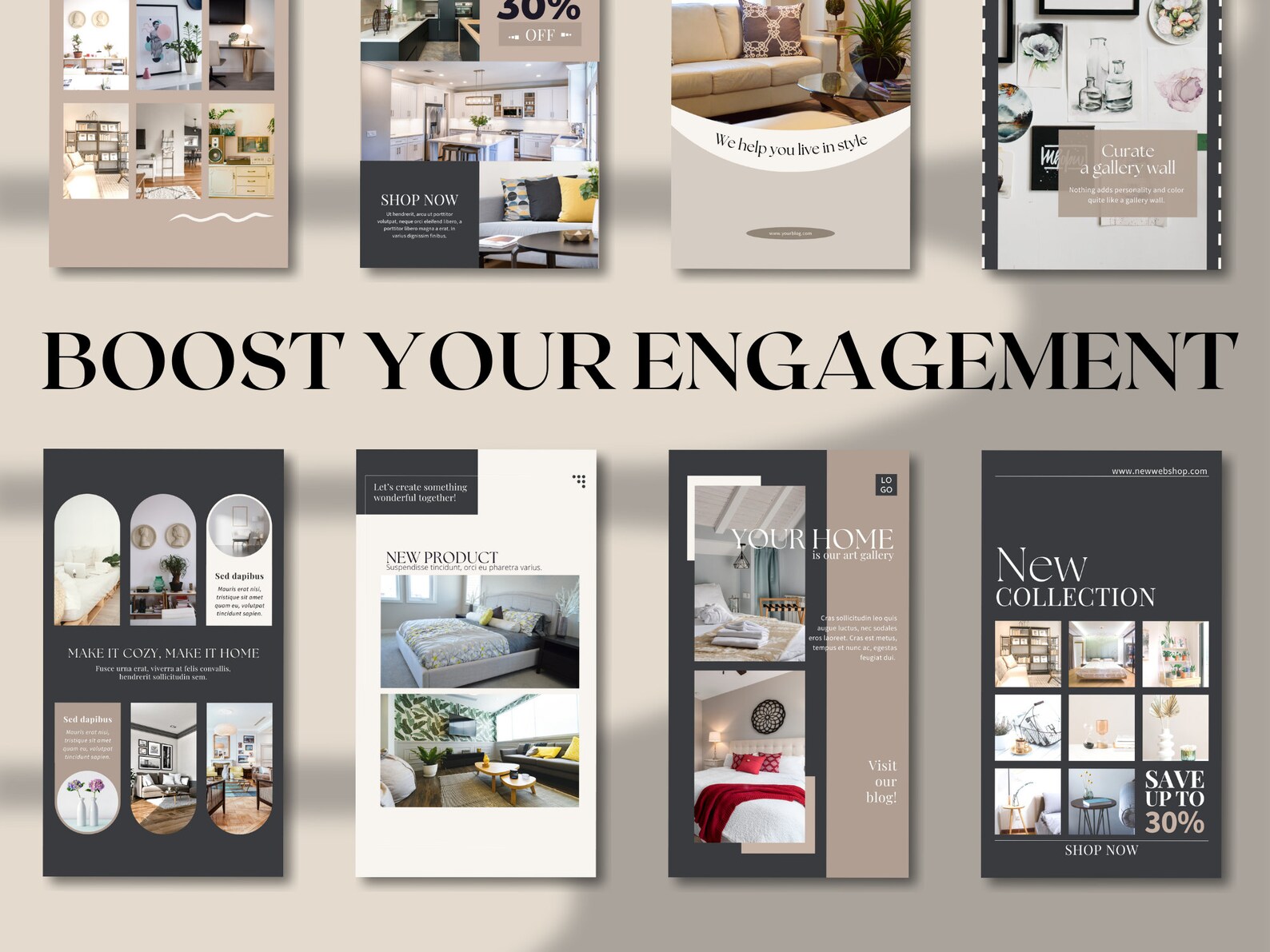 Instagram Template, Editable Canva Template, Social Media Home Decor ...