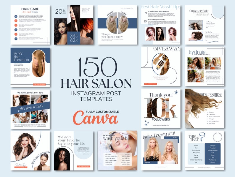Haircare Instagram Templates Hair Stylist Instagram Post - Etsy