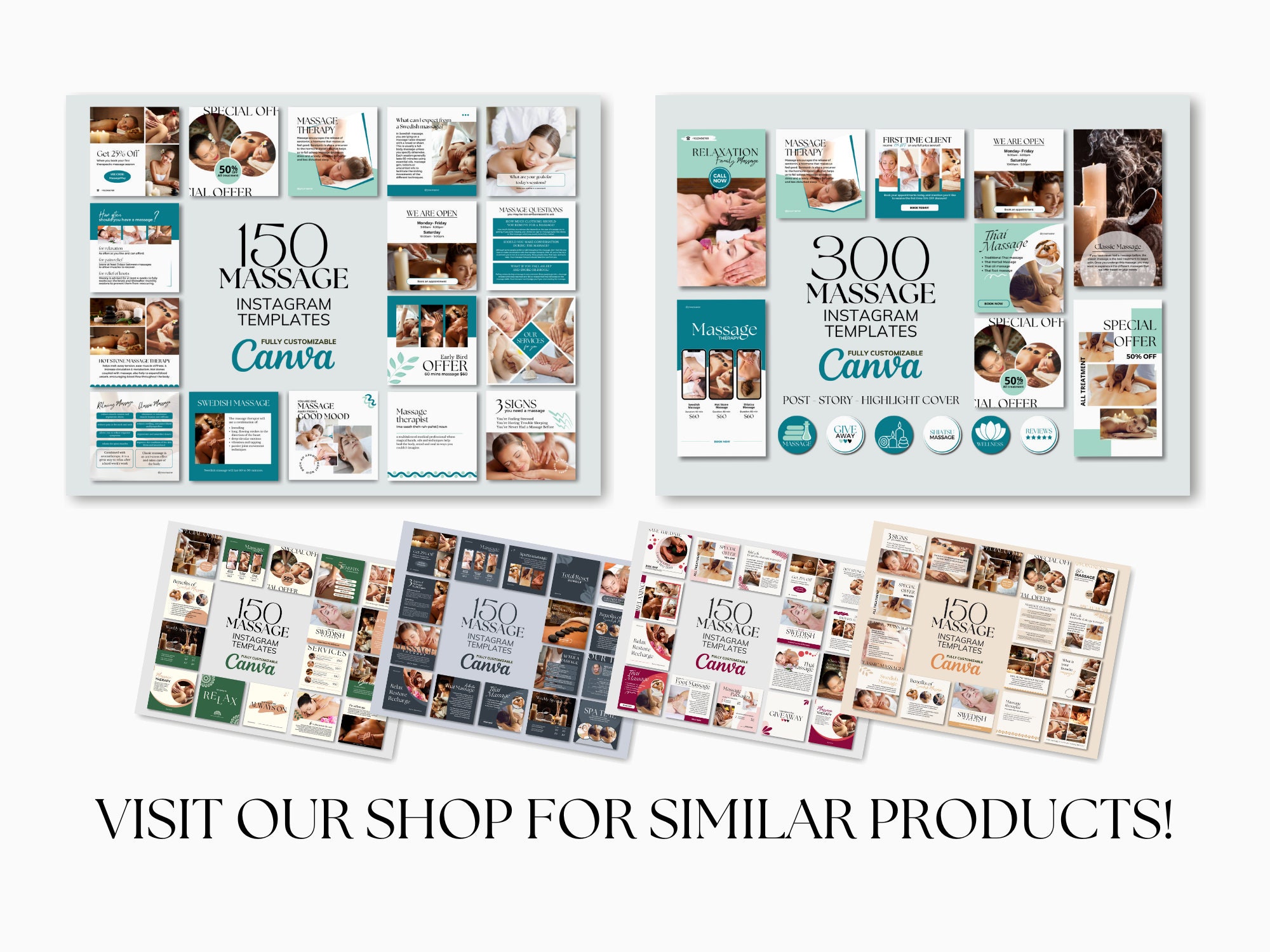 Massage Therapist Facebook Post Templates: 150 Canva Designs - Etsy