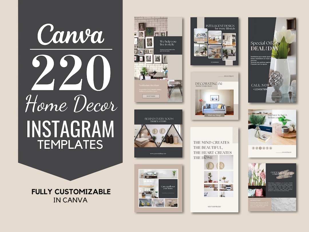 220 Home Decor Instagram Template, Canva Templates, Post Template ...
