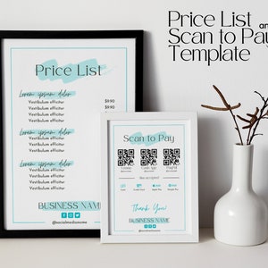 Printable Price List and Scan to Pay Payment Sign QR Code - Etsy