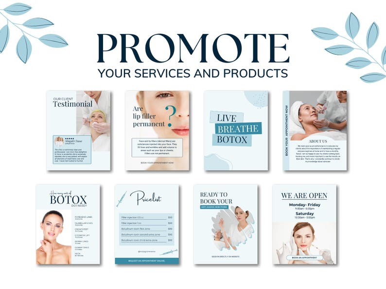 Botox Filler Instagram Templates: Medspa Canva Templates (130 Posts) - Etsy