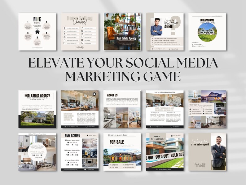 100 Real Estate Instagram Template, Real Estate Marketing, Canva ...