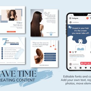 Haircare Instagram Templates, Hair Stylist Instagram Post, Hair Care ...
