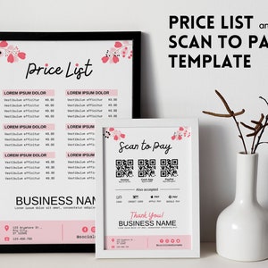 Printable Price List and Scan to Pay, Payment Sign, QR Code Sign ...
