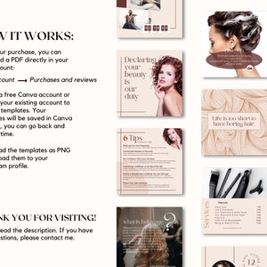 Hair Salon Instagram Post Templates: Editable Canva Designs (150) - Etsy