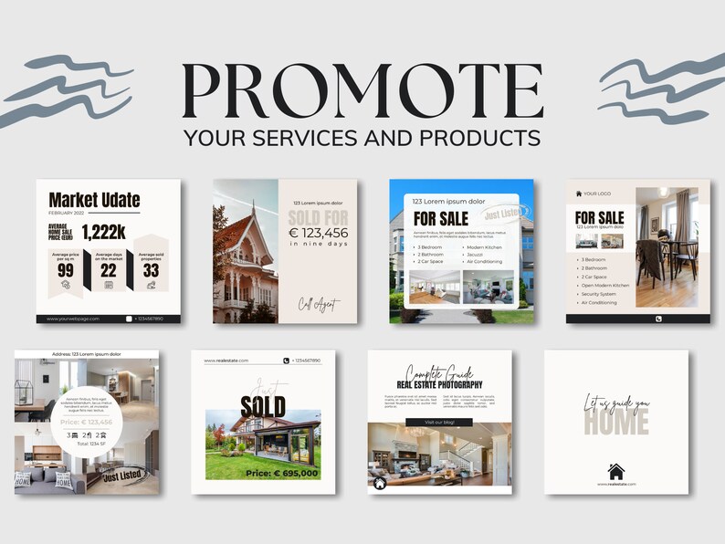 100 Real Estate Instagram Template, Real Estate Marketing, Canva ...
