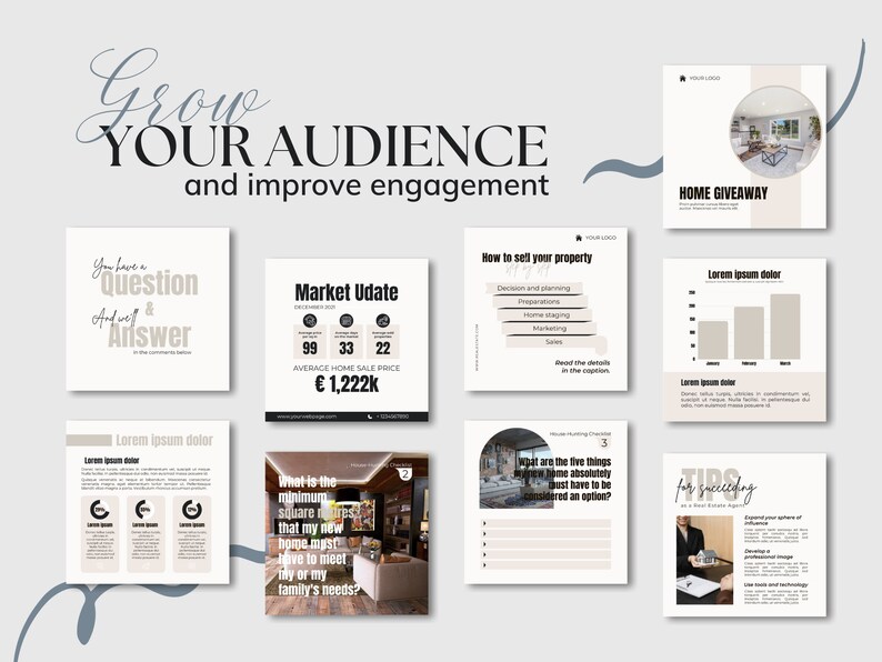 100 Real Estate Instagram Template, Real Estate Marketing, Canva ...