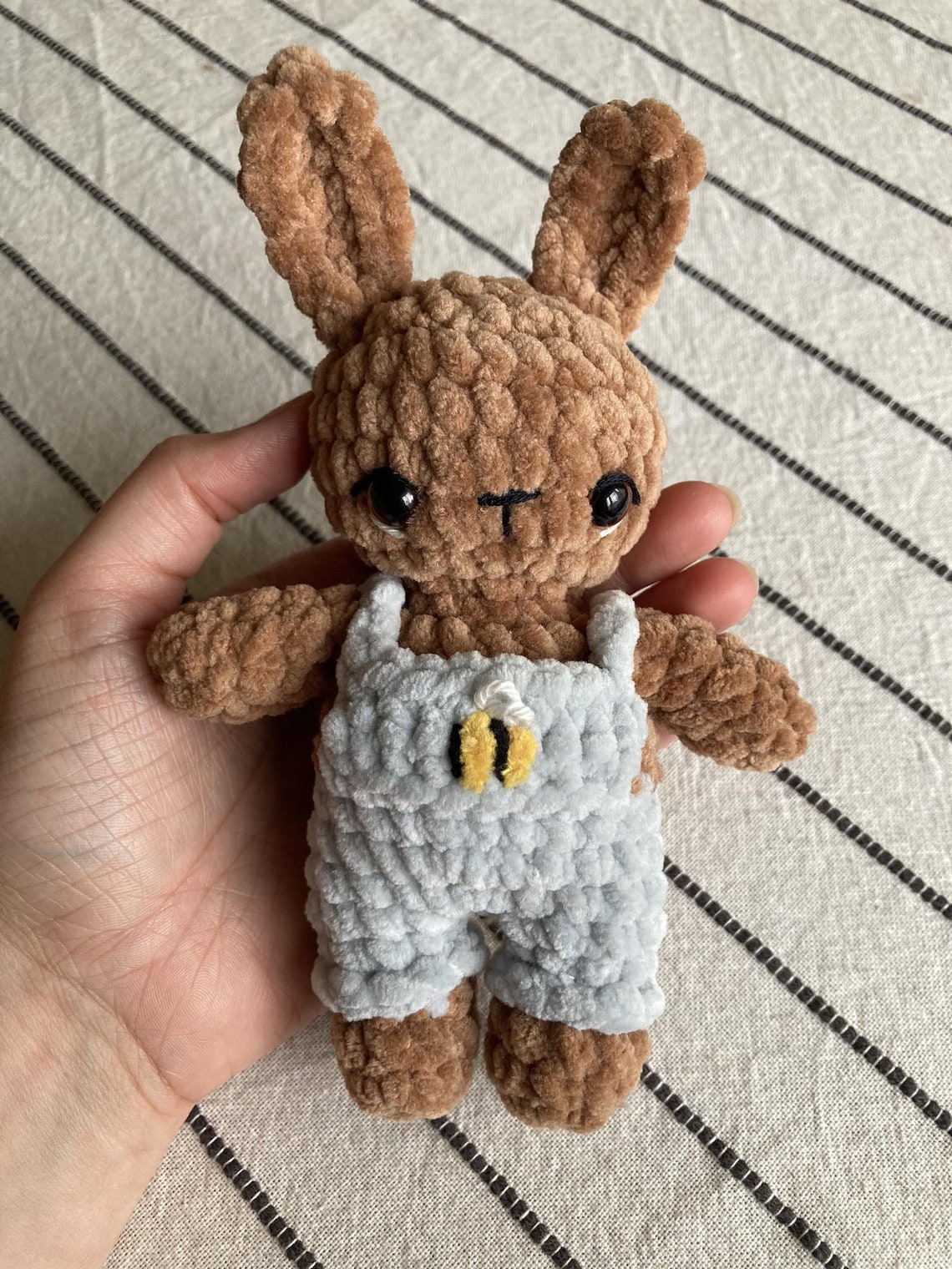 Bunny in Overalls Crochet PDF PATTERN - Low Sew Crochet Pattern - Bunny ...