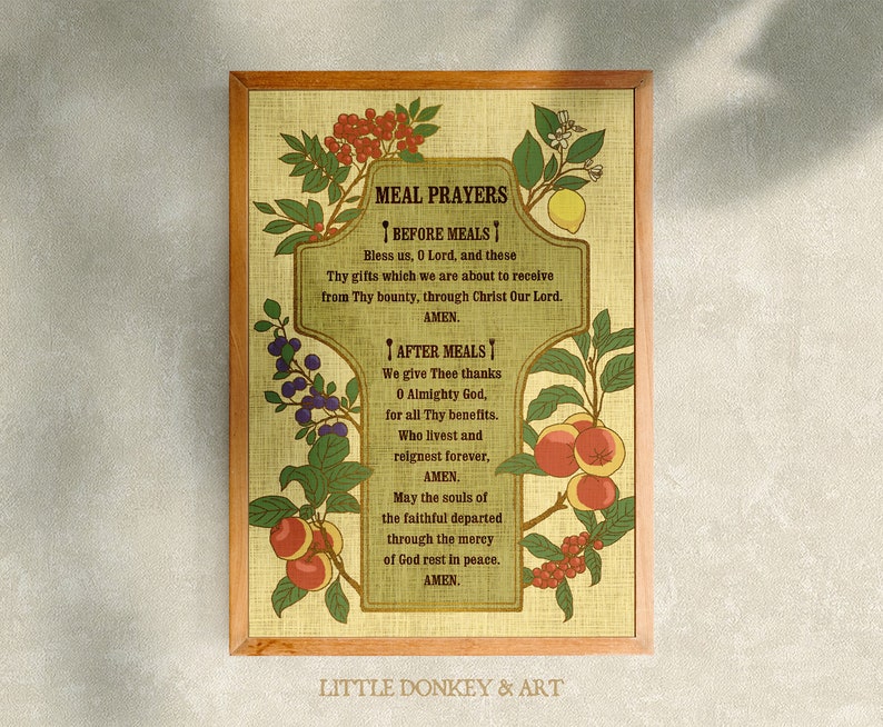 PRAYER / Meal Prayers / Catholic Prayer / Catholic Gifts / Digital ...