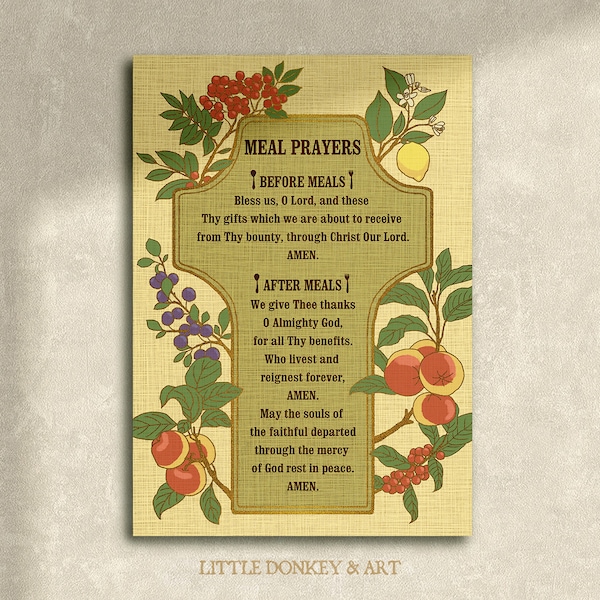 Catholic Meal Prayer - Etsy