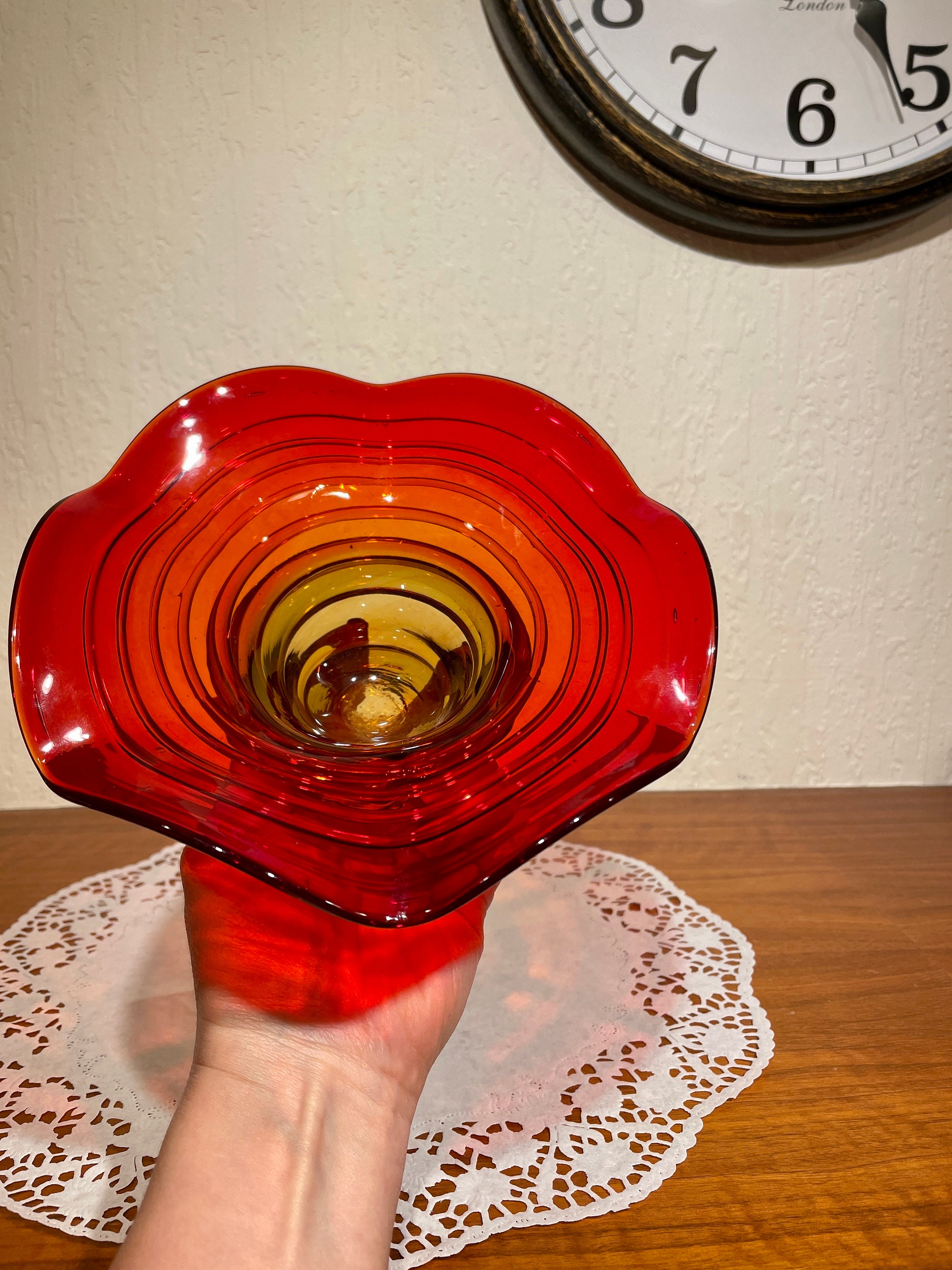 Italy Red-orange Vase, Vintage Italy 1980-1990, Fantastically Beautiful ...