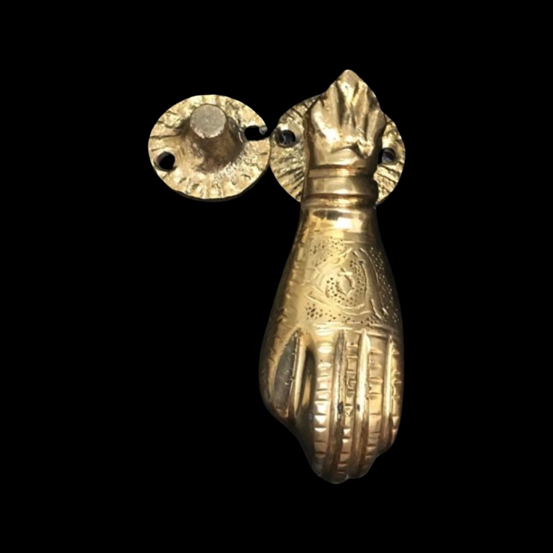 Handmade Brass Hand of Fatima Door Knocker: Moroccan Khamsa Decor - Etsy