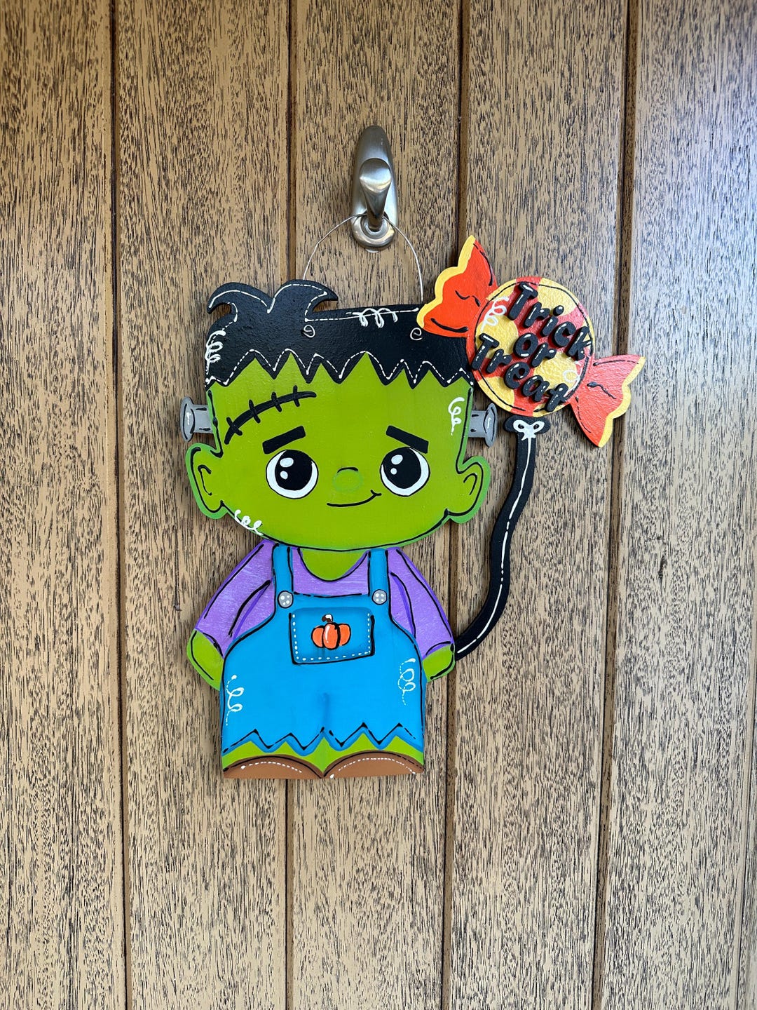 Frankenstein Door Hanger, Cute Frankenstein Door Sign, Frankenstein ...