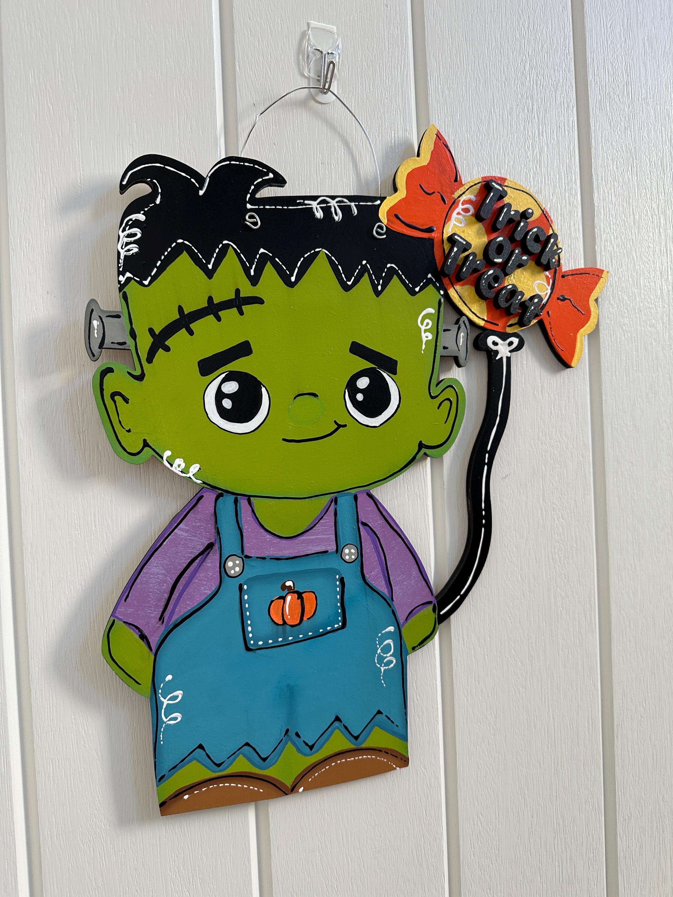 Frankenstein Door Hanger, Cute Frankenstein Door Sign, Frankenstein ...
