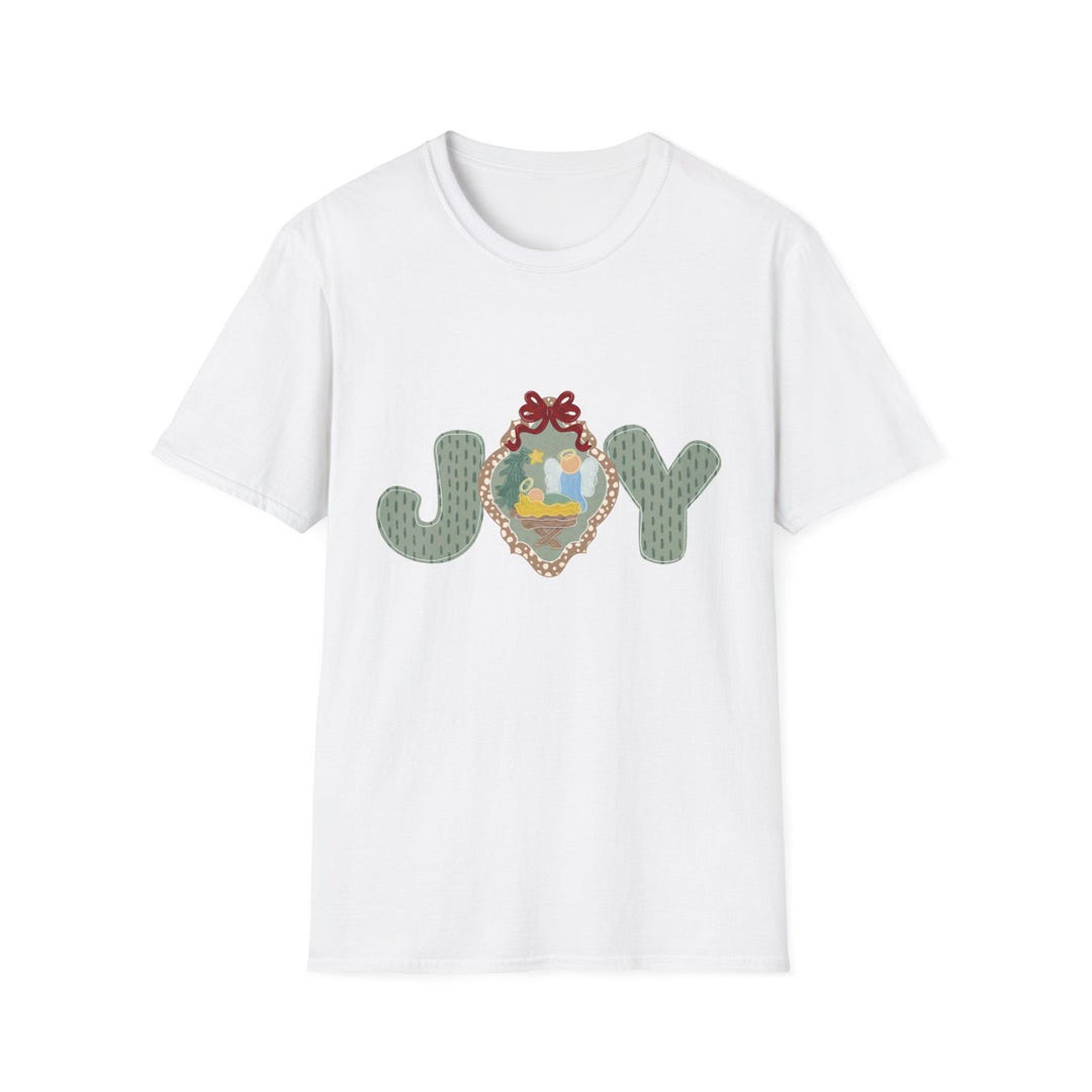 Joy Christmas Shirt, Nativity Shirt, Unisex Softstyle T-shirt Jesus ...