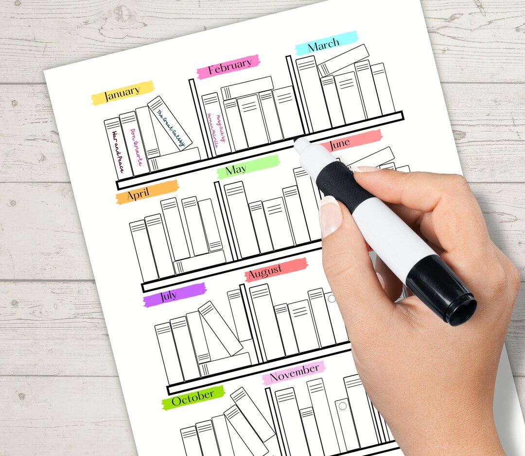 2022 Printable Book Tracker Bookmark | Digital Bookmarks | Bookshelf ...