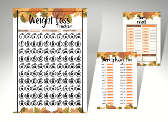 Printable Weight Loss Track Pound Lost Track Weight Loss | Etsy