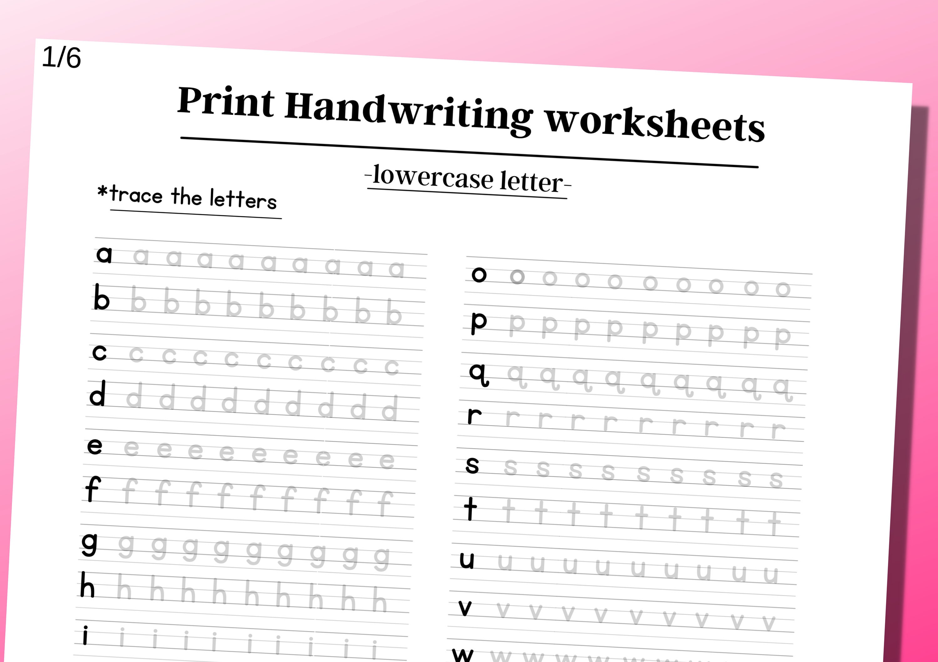 Printable Handwriting Worksheets6 Pages letters, Words, and Sentences ...