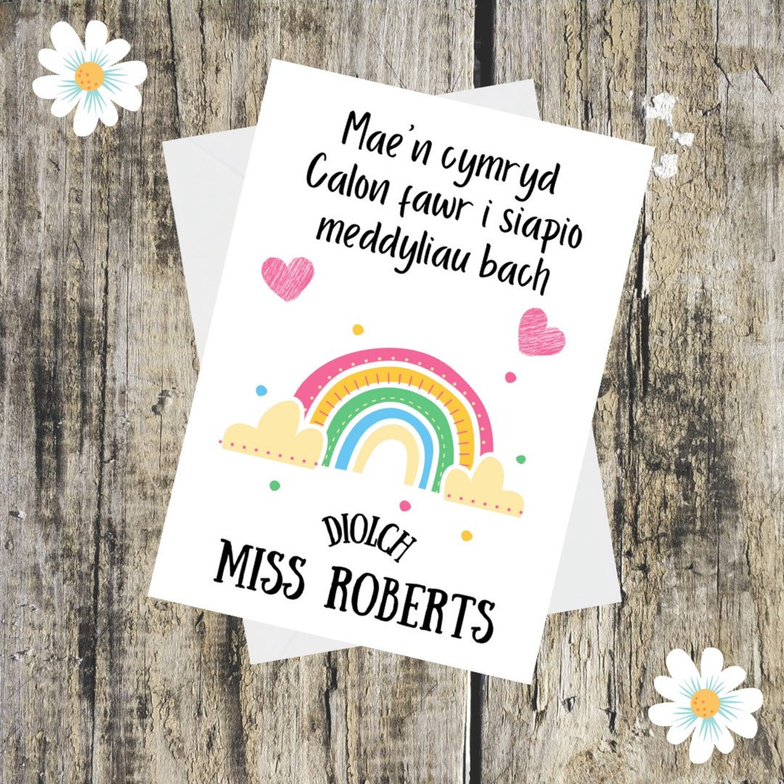 Diolch Athrawes, Welsh Teacher Card, Cerdyn Diolch , Welsh Thank You ...