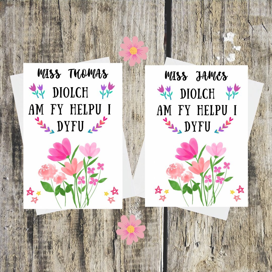 Diolch Athrawes Welsh Teacher Card Cerdyn Diolch Welsh - Etsy UK