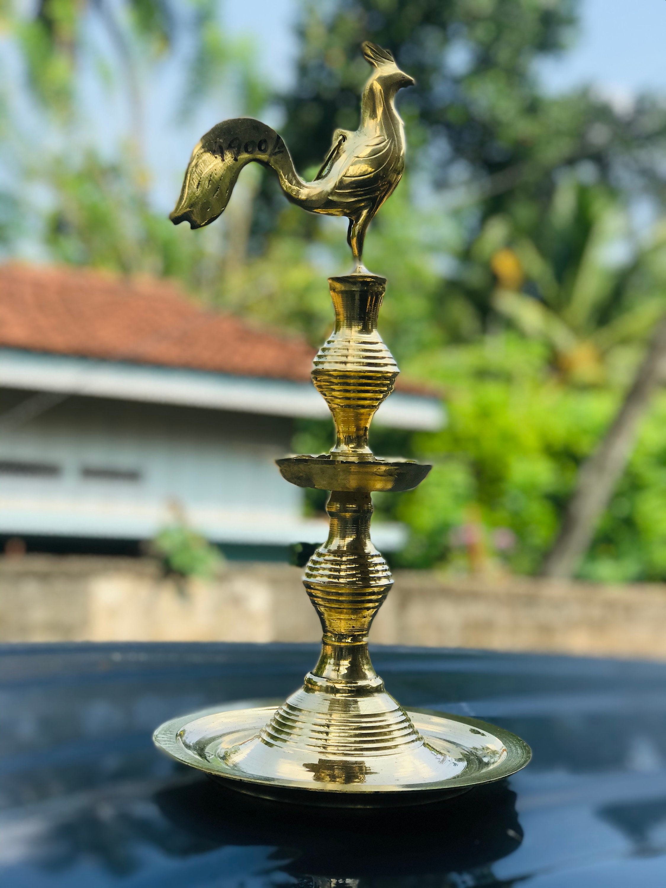 19inch” Brass Traditional Oil Lamp Kuthu Vilakku (set of 2, Brass Pooja ...