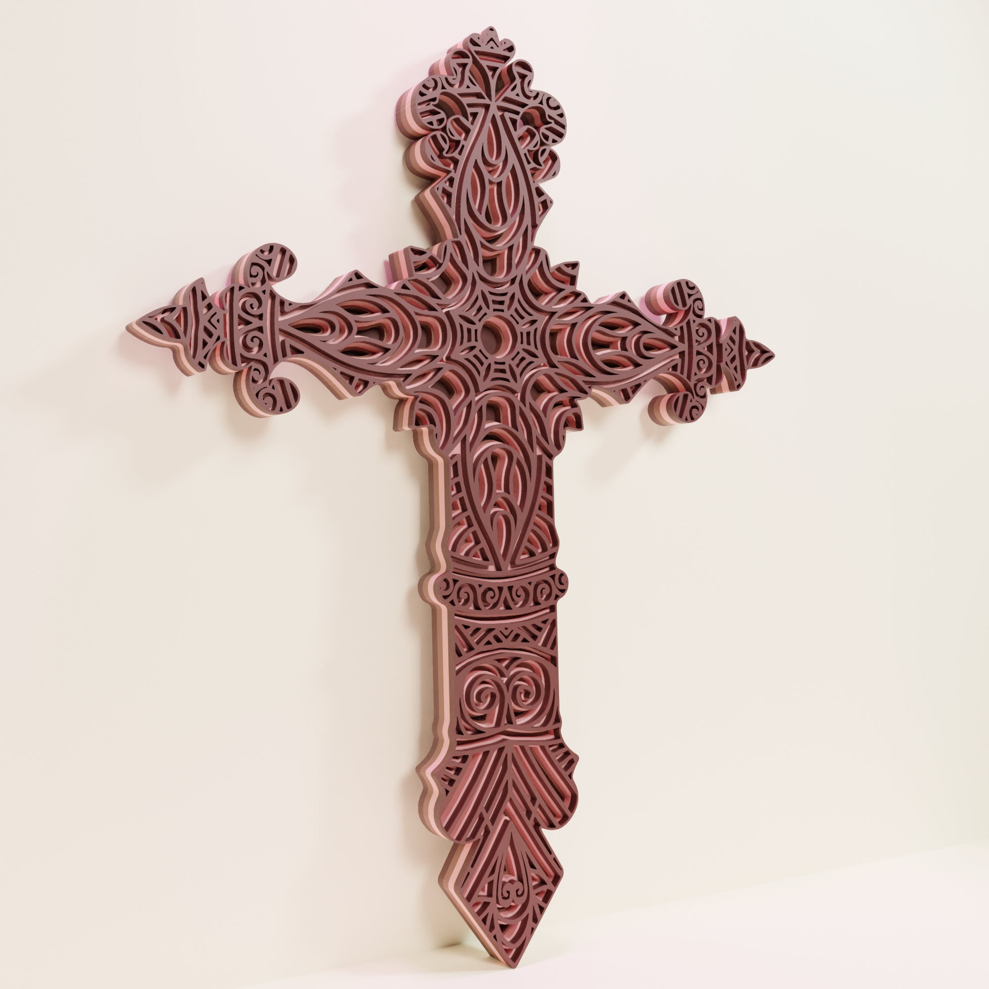 Cross - 3 Multilayer SVG/ Cross - 3 Cut File/ 3D Layer/ Plywood Cutting ...
