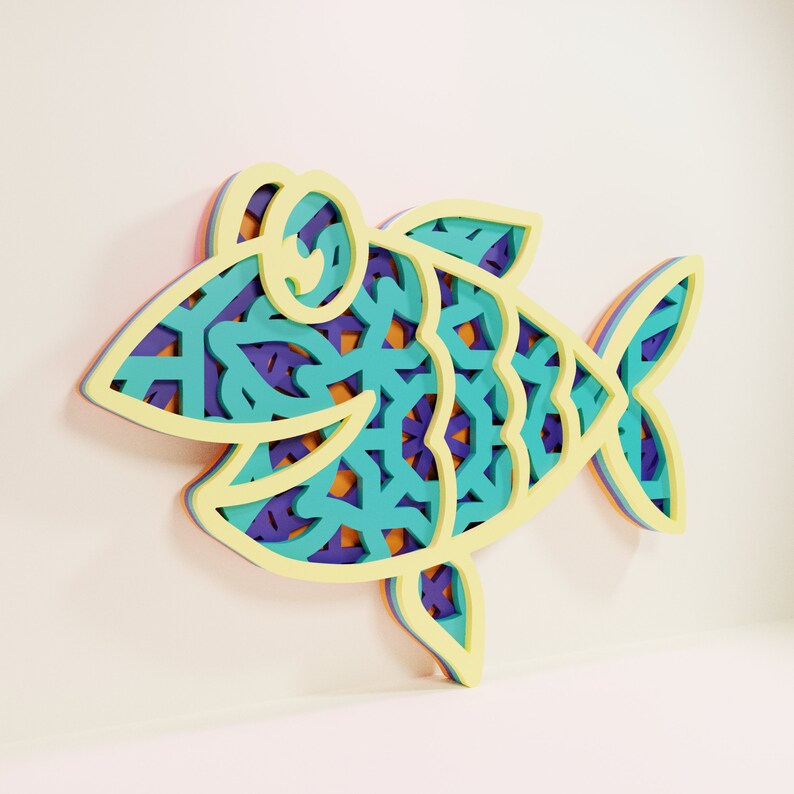 Fish Multilayer SVG/ Fish Cut File/ 3D Layer/ Plywood Cutting/ Paper ...
