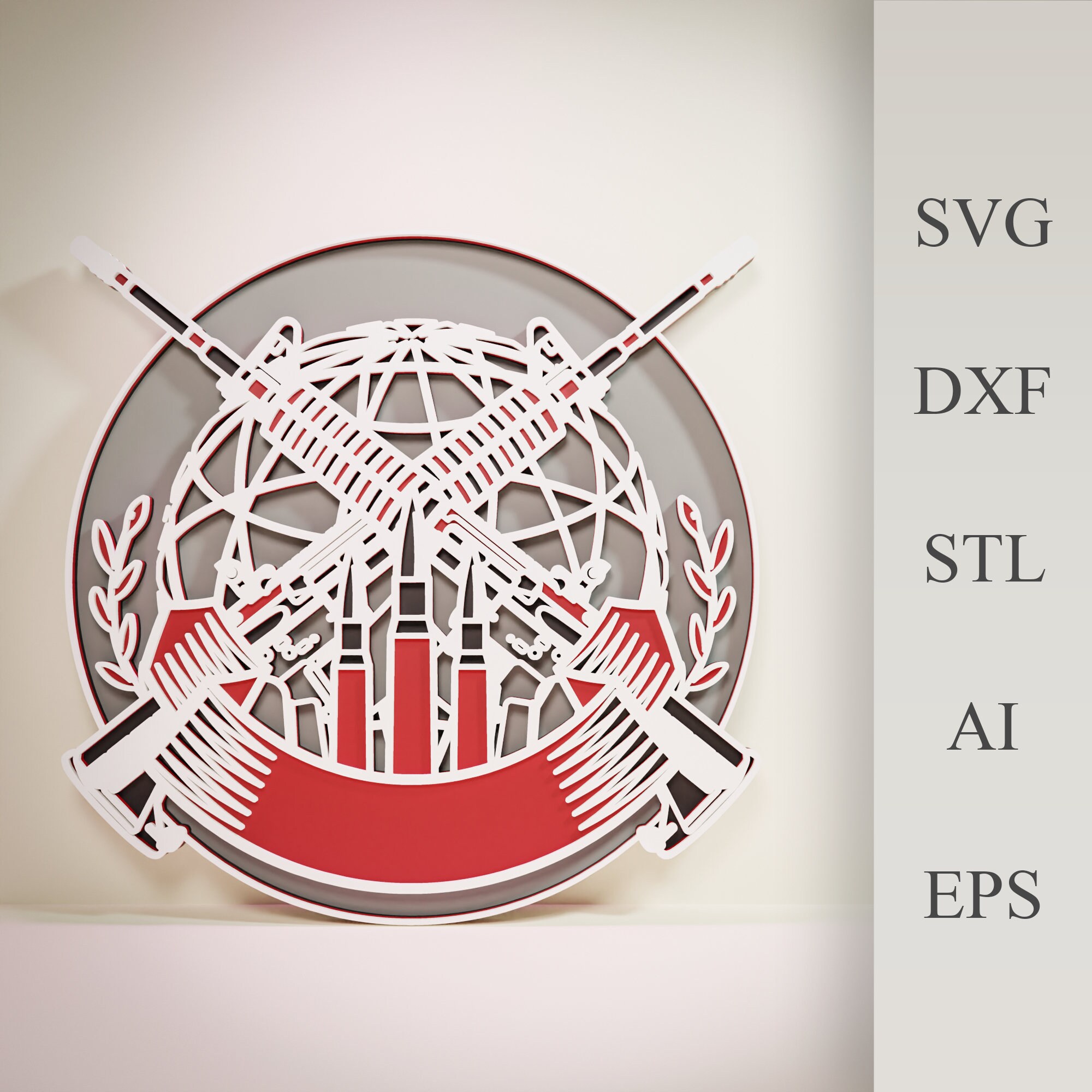 Weapons Multilayer SVG/ Weapons Cut File/ 3D Layer/ Plywood Cutting ...