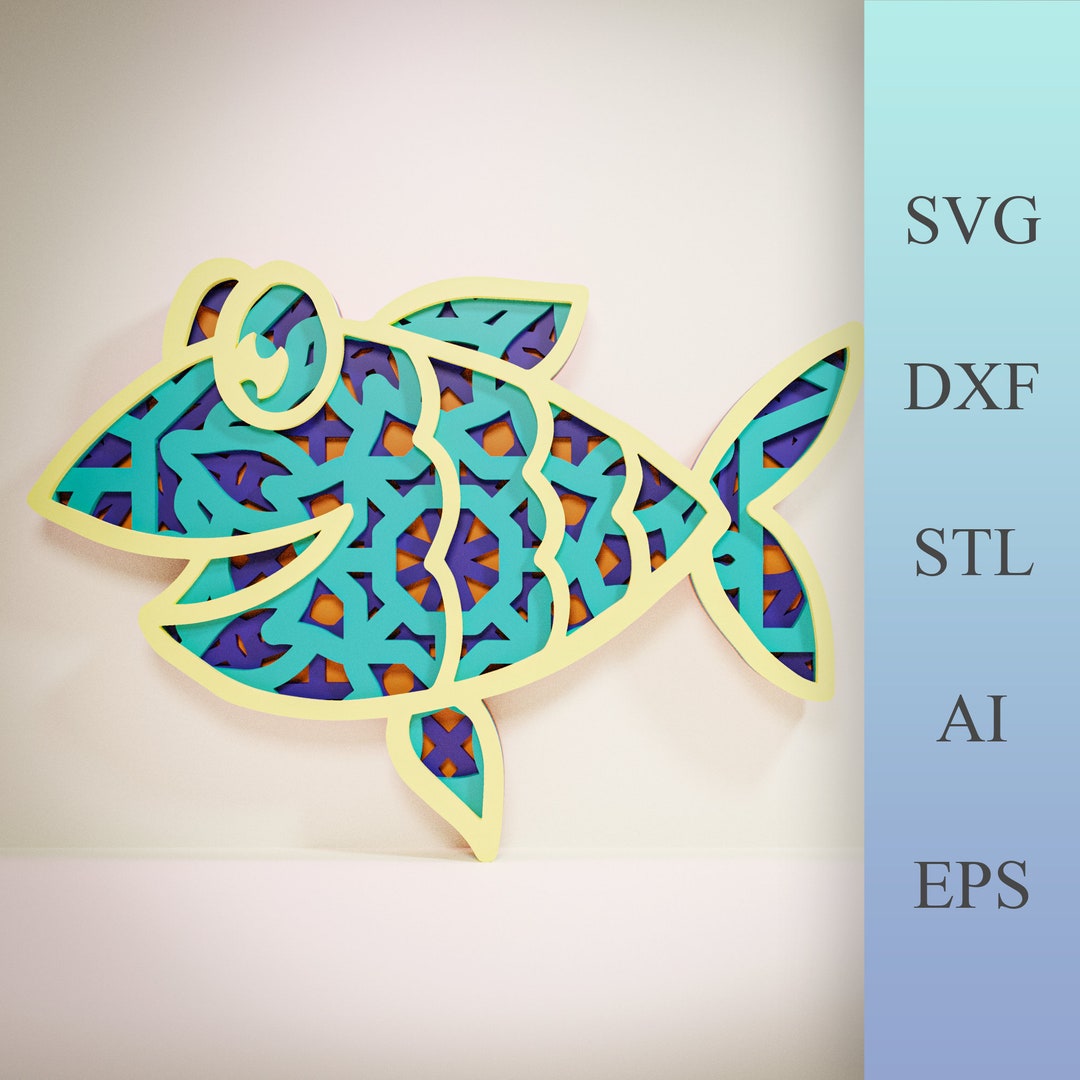 Fish Multilayer SVG/ Fish Cut File/ 3D Layer/ Plywood Cutting/ Paper ...